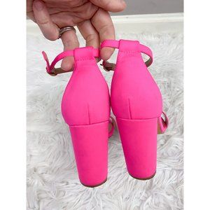 Shasa | Shoes | Shasa Shoes Neon Hot Pink Heels Ankle Strap Barbiecore ...